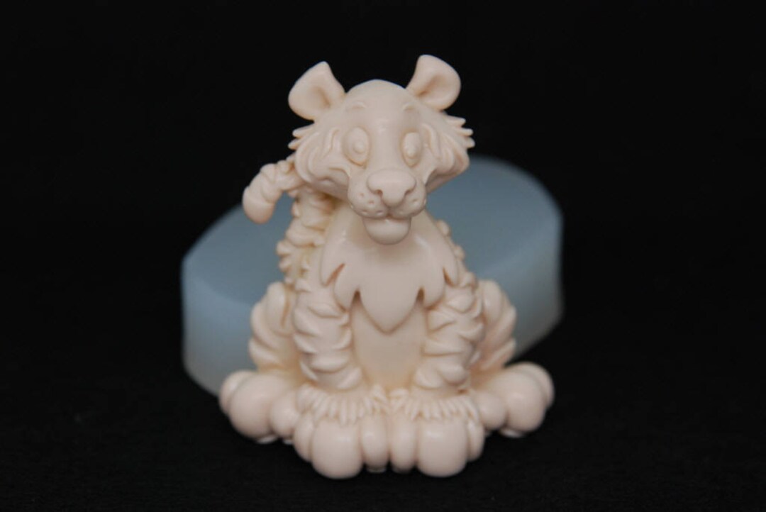 2D Tiger, Silicone Mold Mould Sugarcraft Candle Soap Chocolate Polymer ...