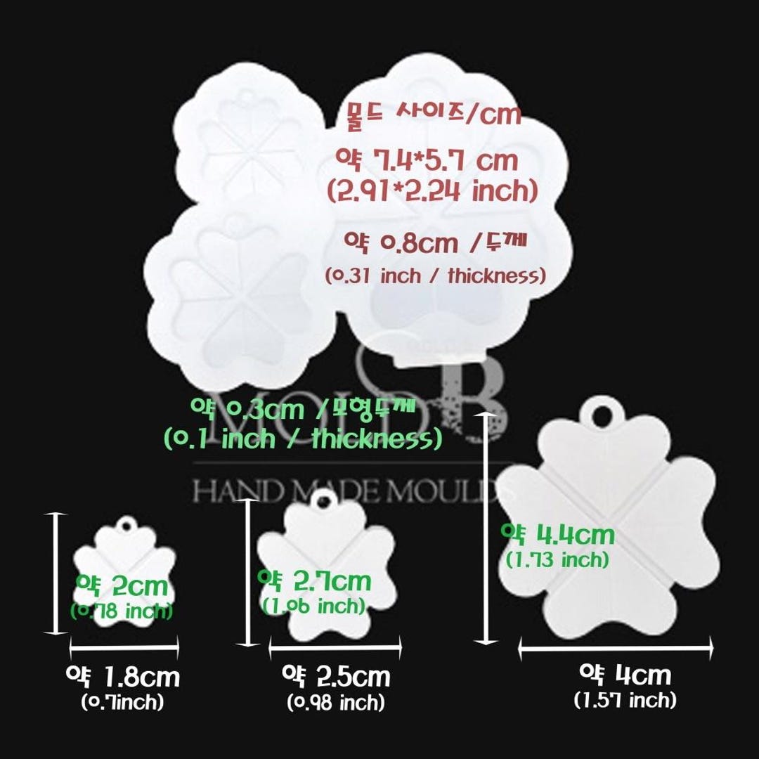 Silicone Mold Four-leaf Clover Casting Mold, Candle, Raysin, Decoration, Concrete, Plaster ...