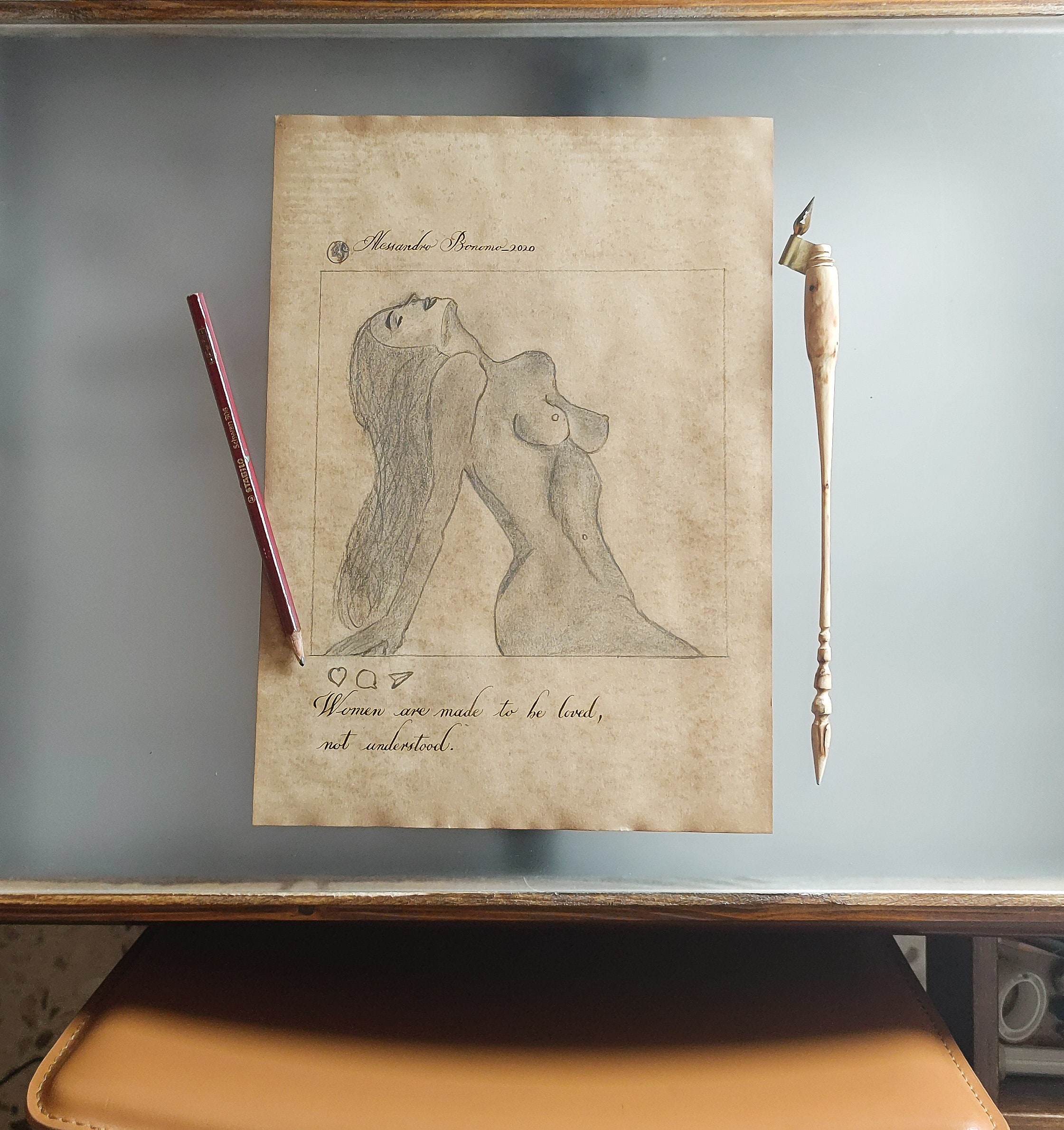 Woman Clichè Hand Drawing Made in Italy - Etsy