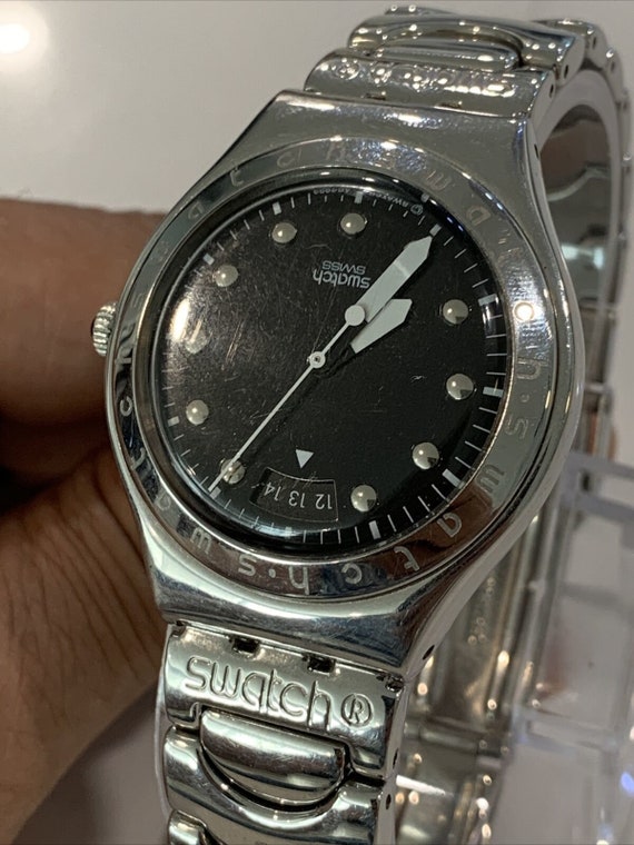 1999 Swatch Irony With Date Silver Tone 36mm Case - Gem