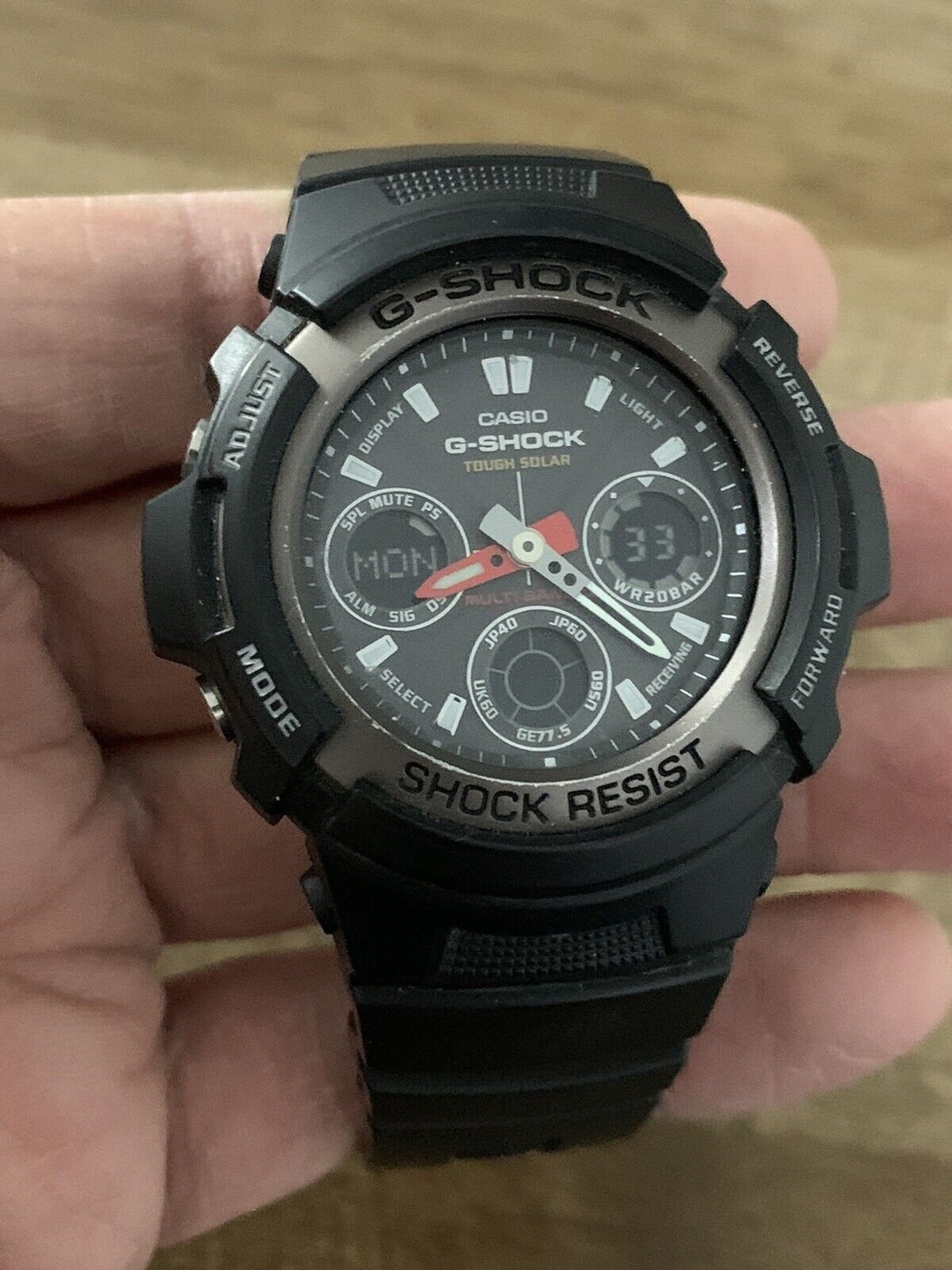 Casio G-shock Awg-101 Radio Wave Tough Solar Mens Watch 45mm - Etsy