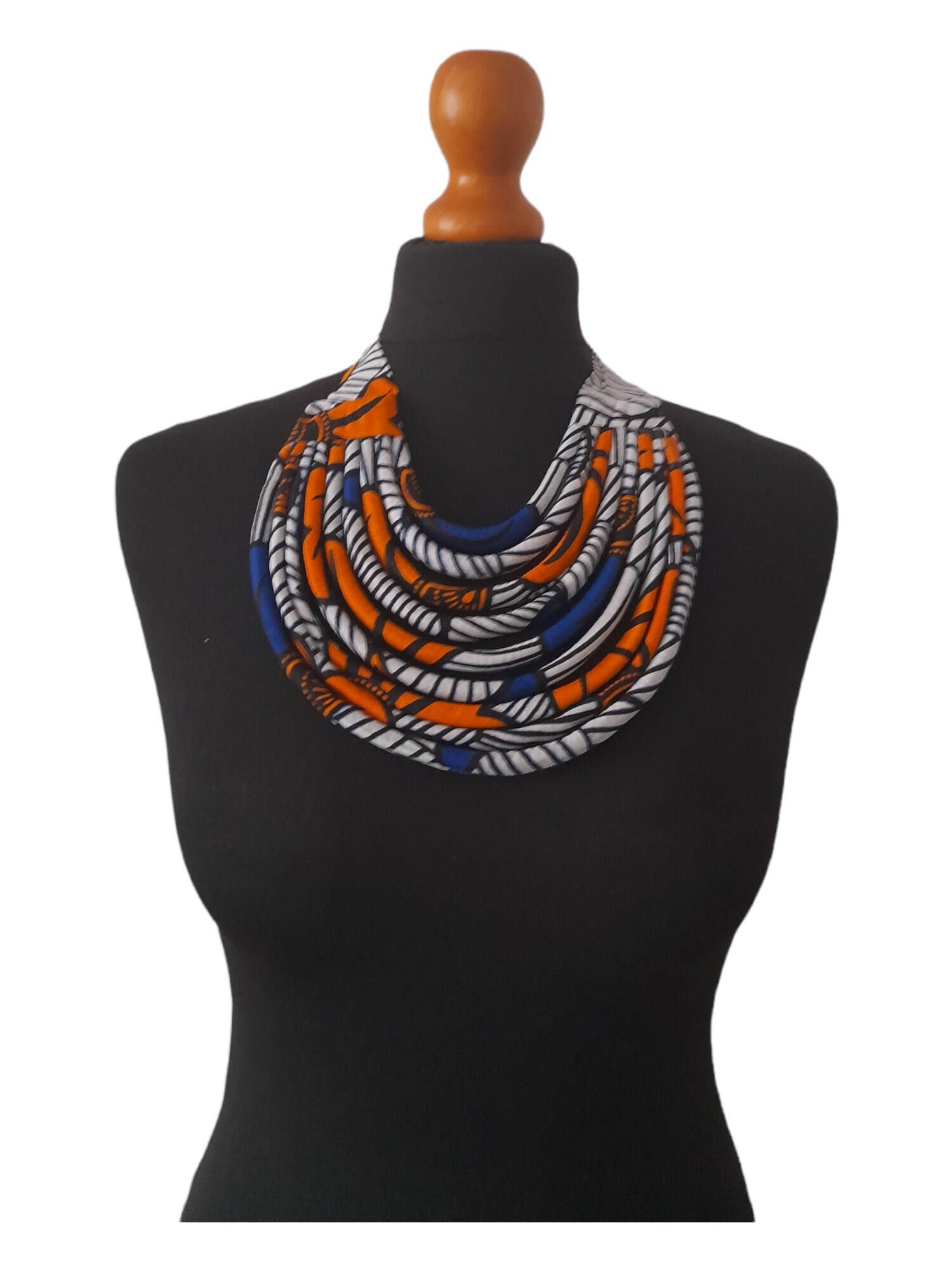 Rope Necklace 9 Strands African Print wax Ankara - Etsy