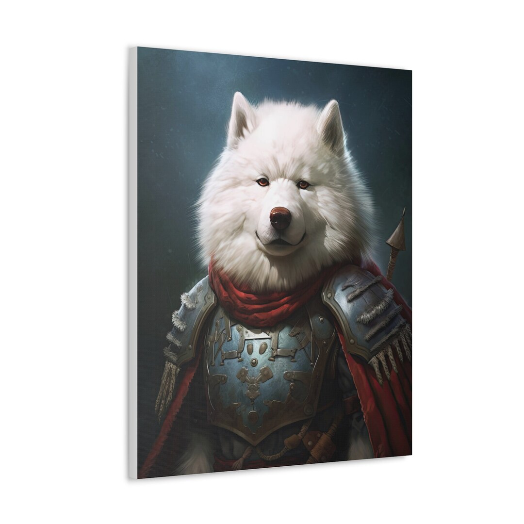 Samoyed Dog Medieval Canvas Gallery Wrap Perfect Samoyed - Etsy