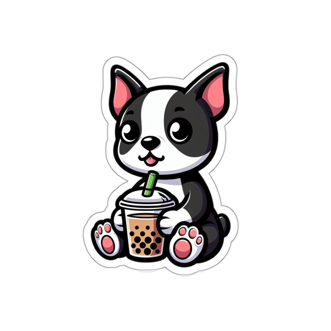 Boston Terrier Bubble Tea Sticker Perfect Boston Terrier Boba Gift for ...