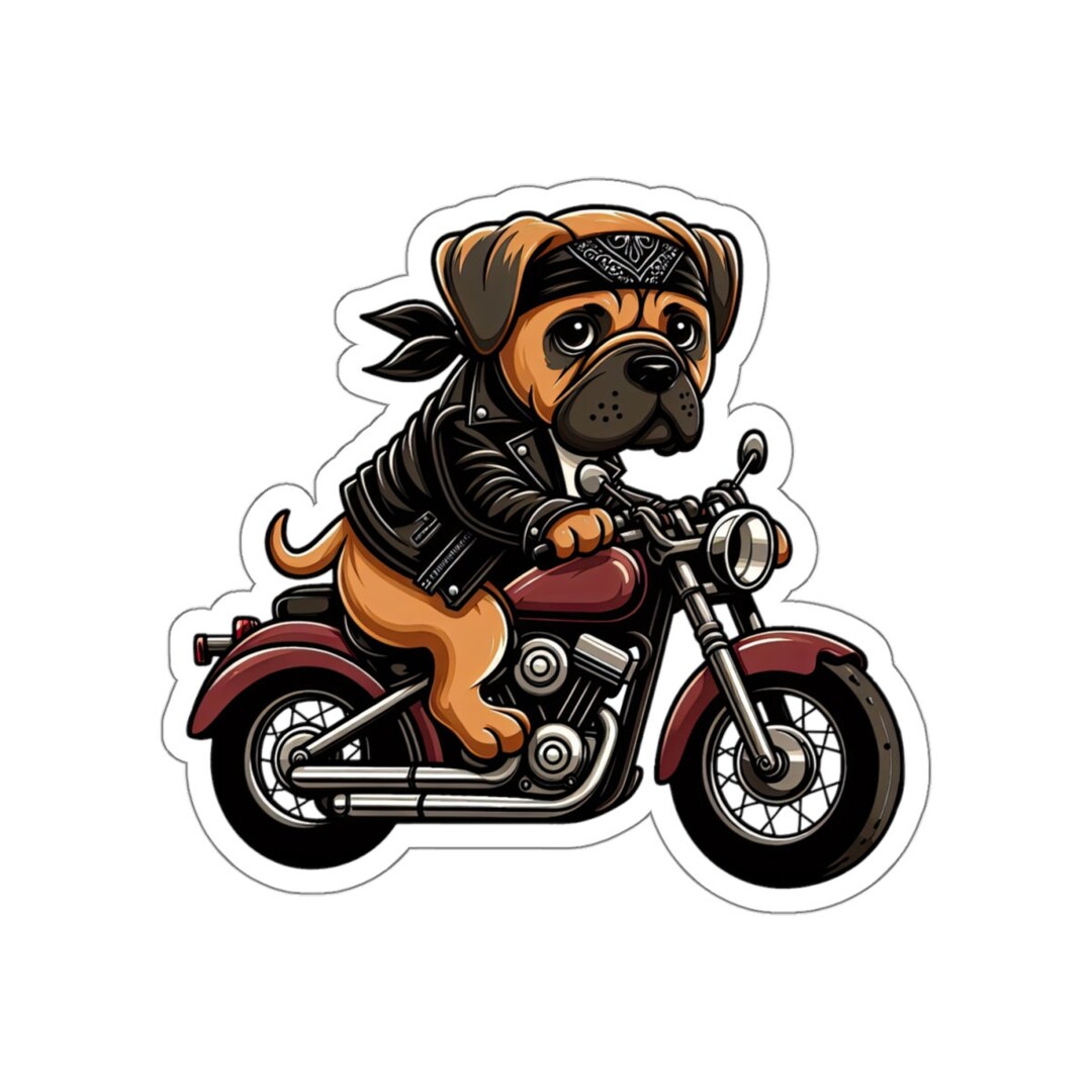 Bullmastiff Biker Sticker Perfect Bullmastiff Motorcycle Gift for Dog ...