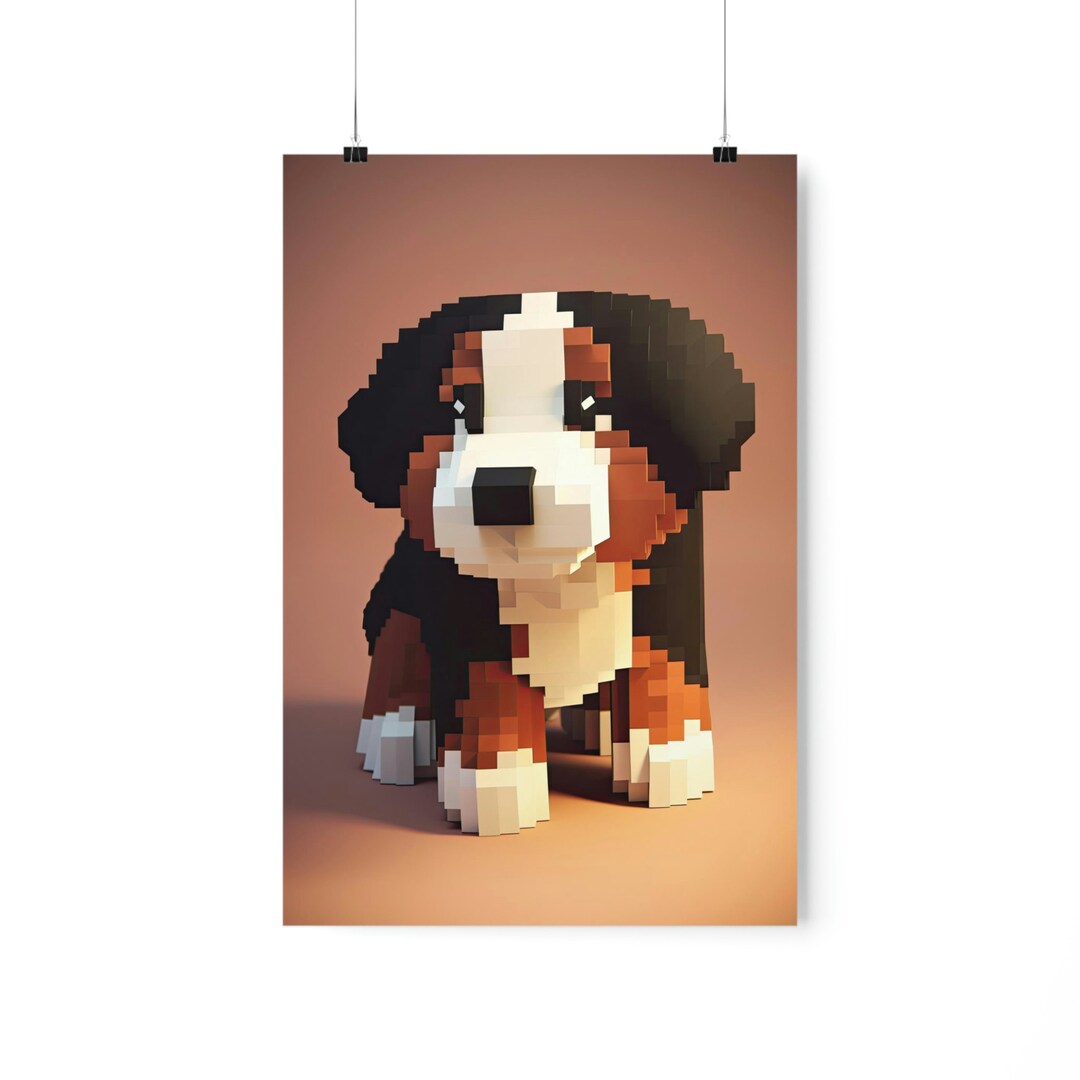 Bernese Mountain Dog 8-bit Pixel Premium Matte Poster - Etsy