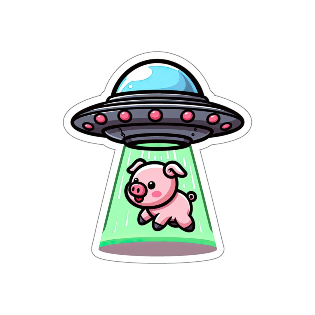 Mini Pig UFO Sticker Perfect Mini Pig Extraterrestrial Gift for Pet ...