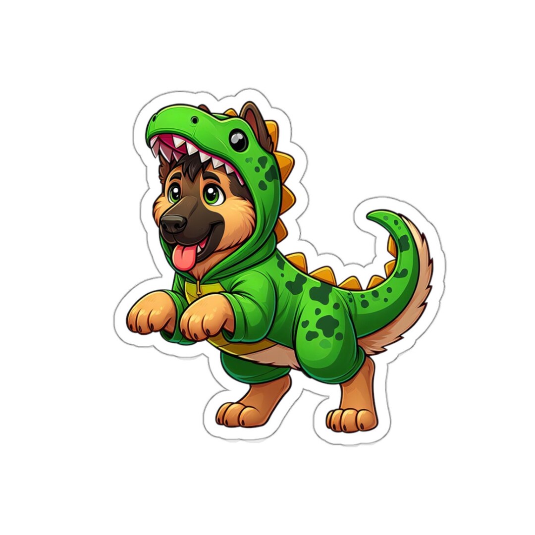 German Shepherd T-rex Dinosaur Sticker Perfect GSD Tyrannosaurus Gift ...