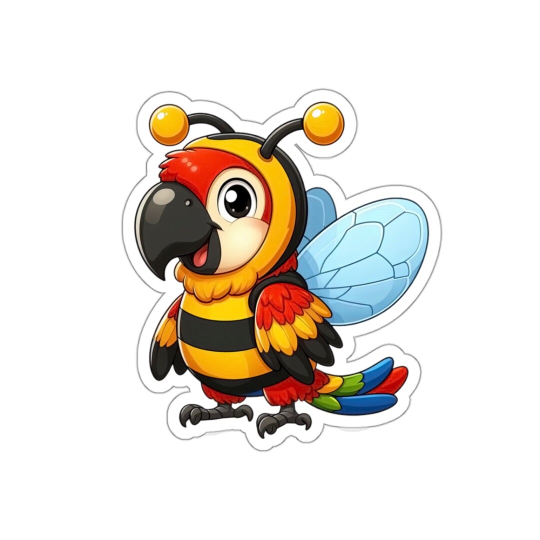 Scarlet Macaw Parrot Bee Sticker Perfect Parrot Animal Gift for Pet ...