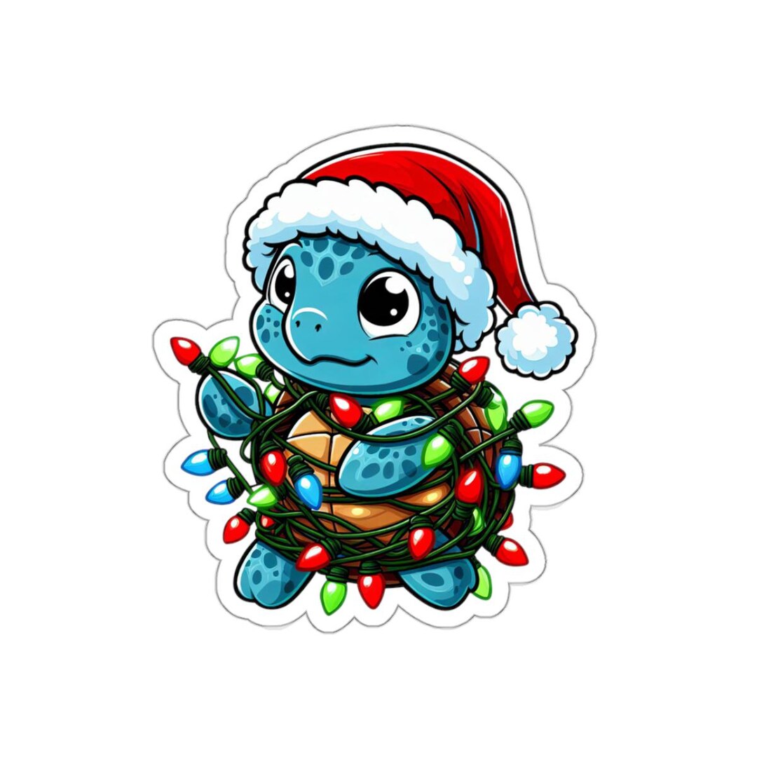 Sea Turtle Christmas Lights Sticker Perfect Turtle Xmas Gift for ...