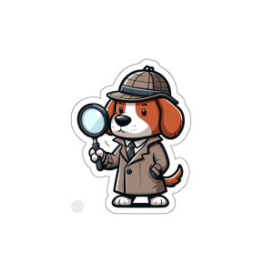 Brittany Spaniel Dog Detective Sticker Perfect Brittany Mystery Gift ...