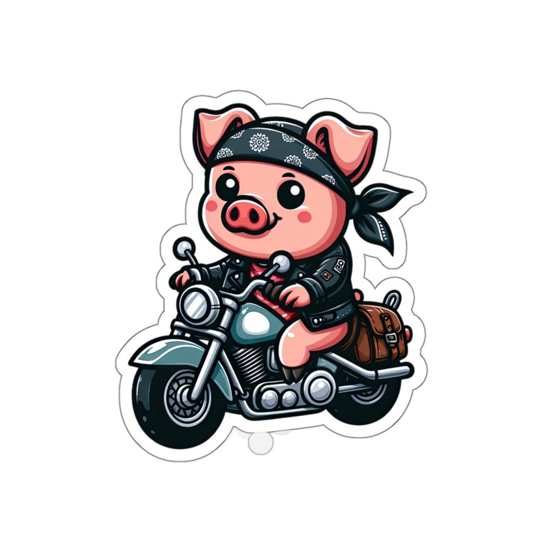 Mini Pig Biker Sticker Perfect Mini Pig Motorcycle Gift for Pet Lovers ...
