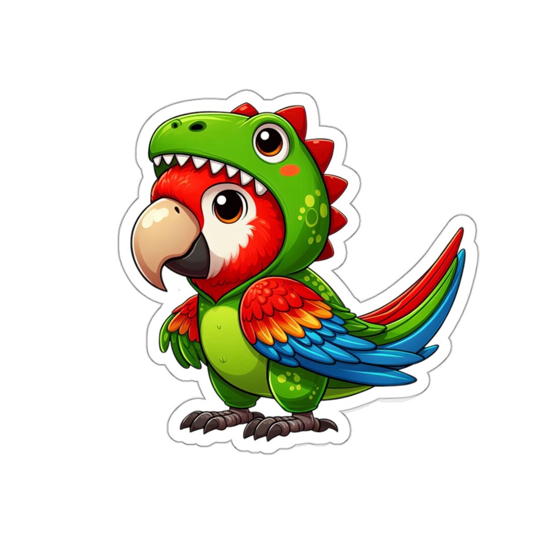 Scarlet Macaw Parrot T-rex Dinosaur Sticker Perfect Parrot ...