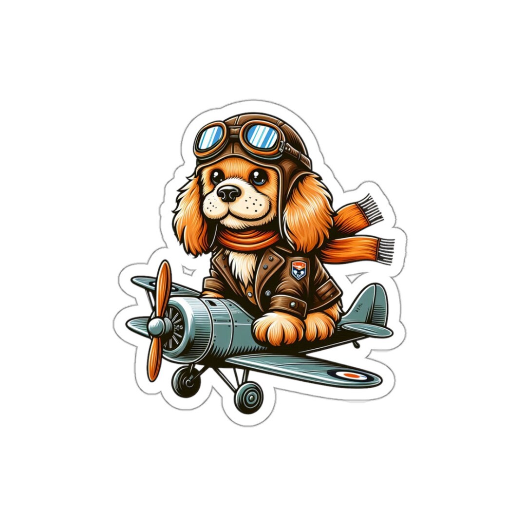 English Cocker Spaniel Pilot Sticker Perfect Cocker Spaniel Aviator ...