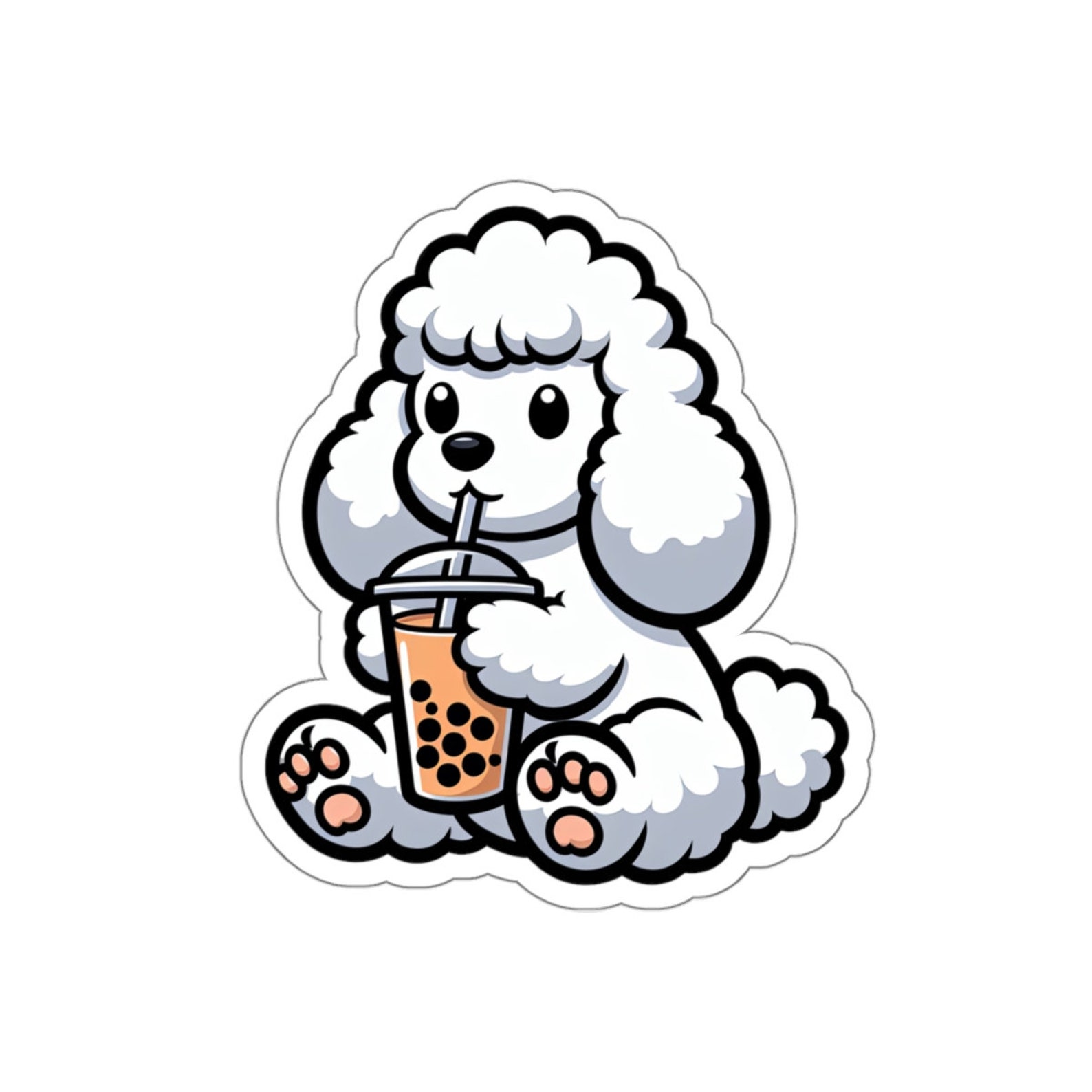Standard Poodle Bubble Tea Sticker Perfect Poodle Boba Gift for Dog ...