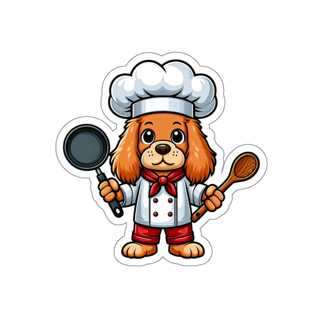 English Cocker Spaniel Chef Sticker Perfect Cocker Spaniel Cooking Gift ...