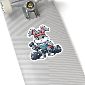 Rabbit Workout Sticker Perfect Rabbit Weightlifting Gift for Pet Lovers ...