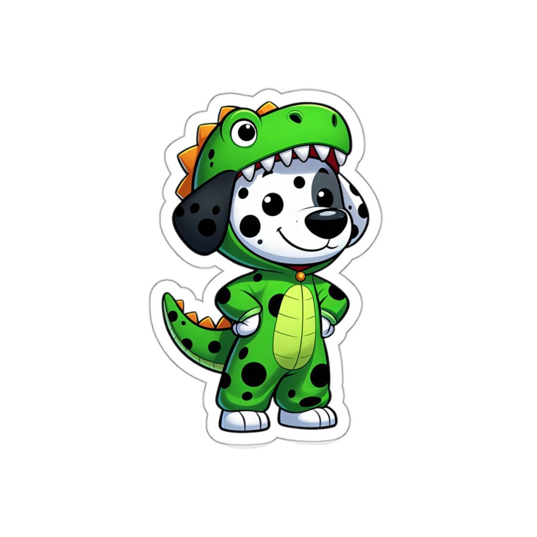 Dalmatian T-rex Dinosaur Sticker Perfect Dalmatian Tyrannosaurus Gift ...