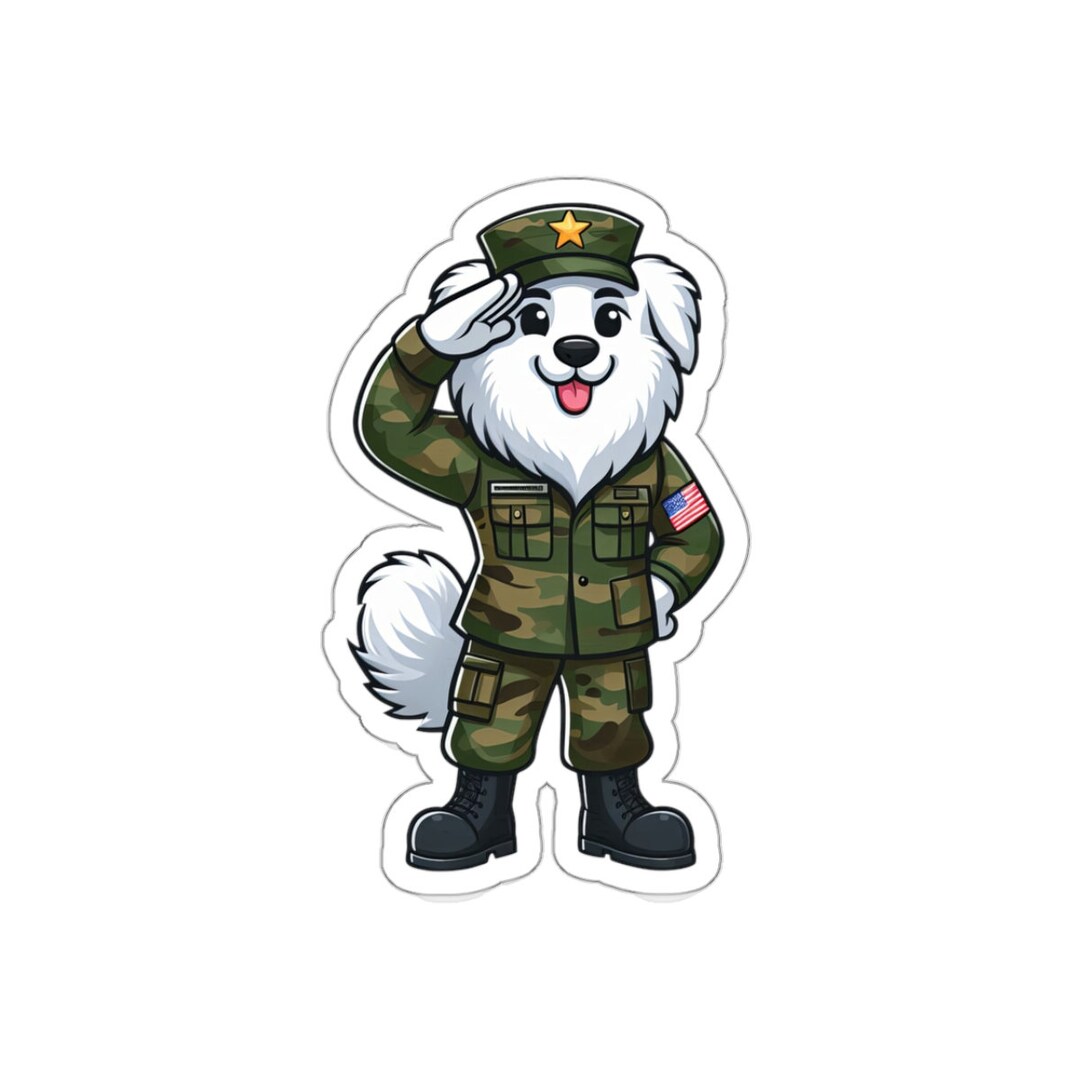 Great Pyrenees Army Sticker Perfect Great Pyrenees Military Gift for ...