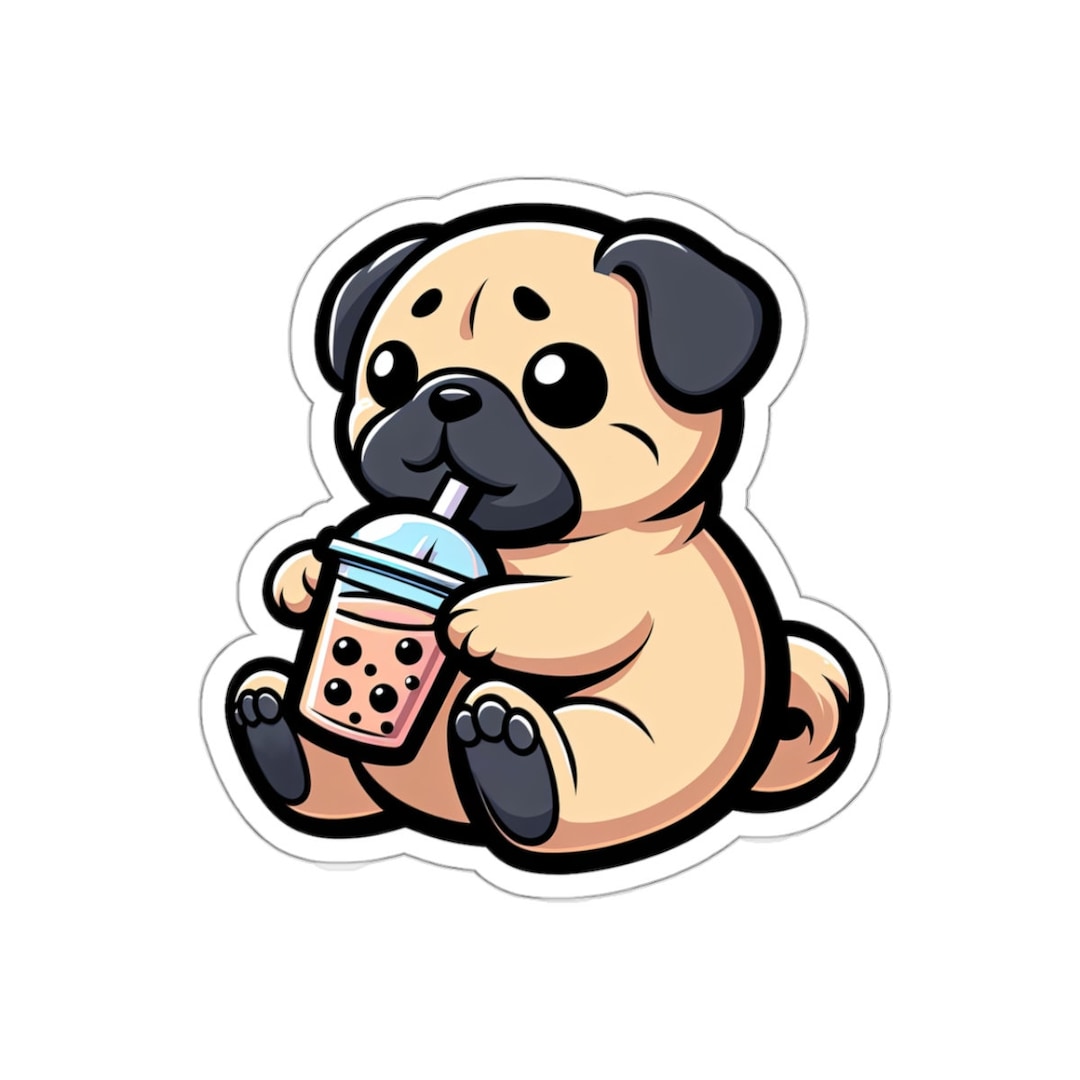 Pug Bubble Tea Sticker - Perfect Pug Boba Gift for Dog Lovers - Etsy