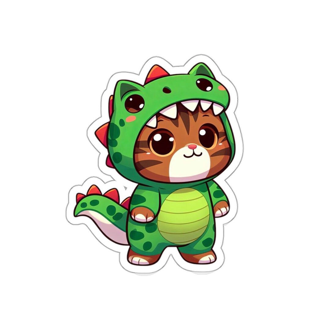 Brown Tabby Cat T-rex Dinosaur Sticker Perfect Tabby Tyrannosaurus Gift ...