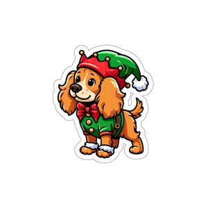 Cocker Spaniel Dog Christmas Elf Sticker Perfect Cocker - Etsy