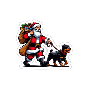 Rottweiler Dog Santa Claus Sticker Perfect Rottie Christmas Gift for ...
