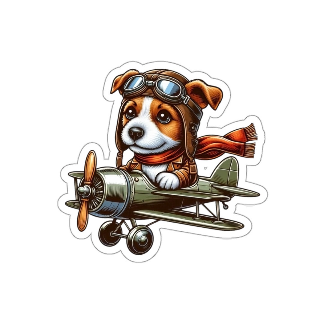 Jack Russell Terrier Pilot Sticker Perfect Jack Russell Aviator Gift ...