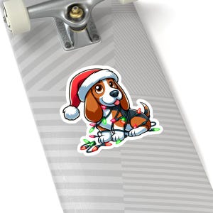 Basset Hound Christmas Lights Sticker Perfect Basset Hound Xmas Gift ...