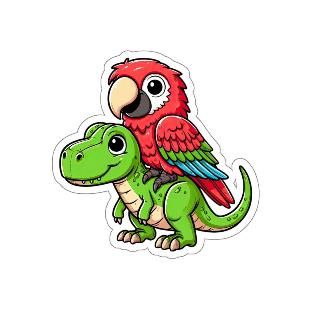Scarlet Macaw Parrot T-rex Dinosaur Sticker Perfect Parrot ...