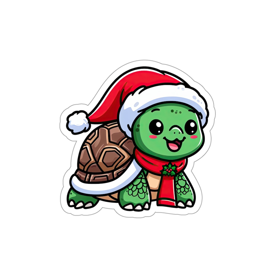 Tortoise Reptile Christmas Elf Sticker Perfect Tortoise Xmas Gift for ...