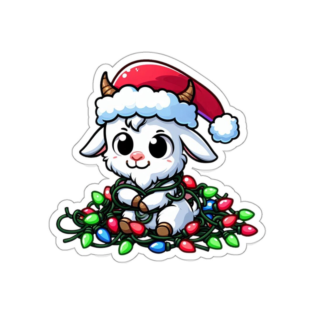 Goat Christmas Lights Sticker Perfect Goat Xmas Gift for Animal Lovers ...