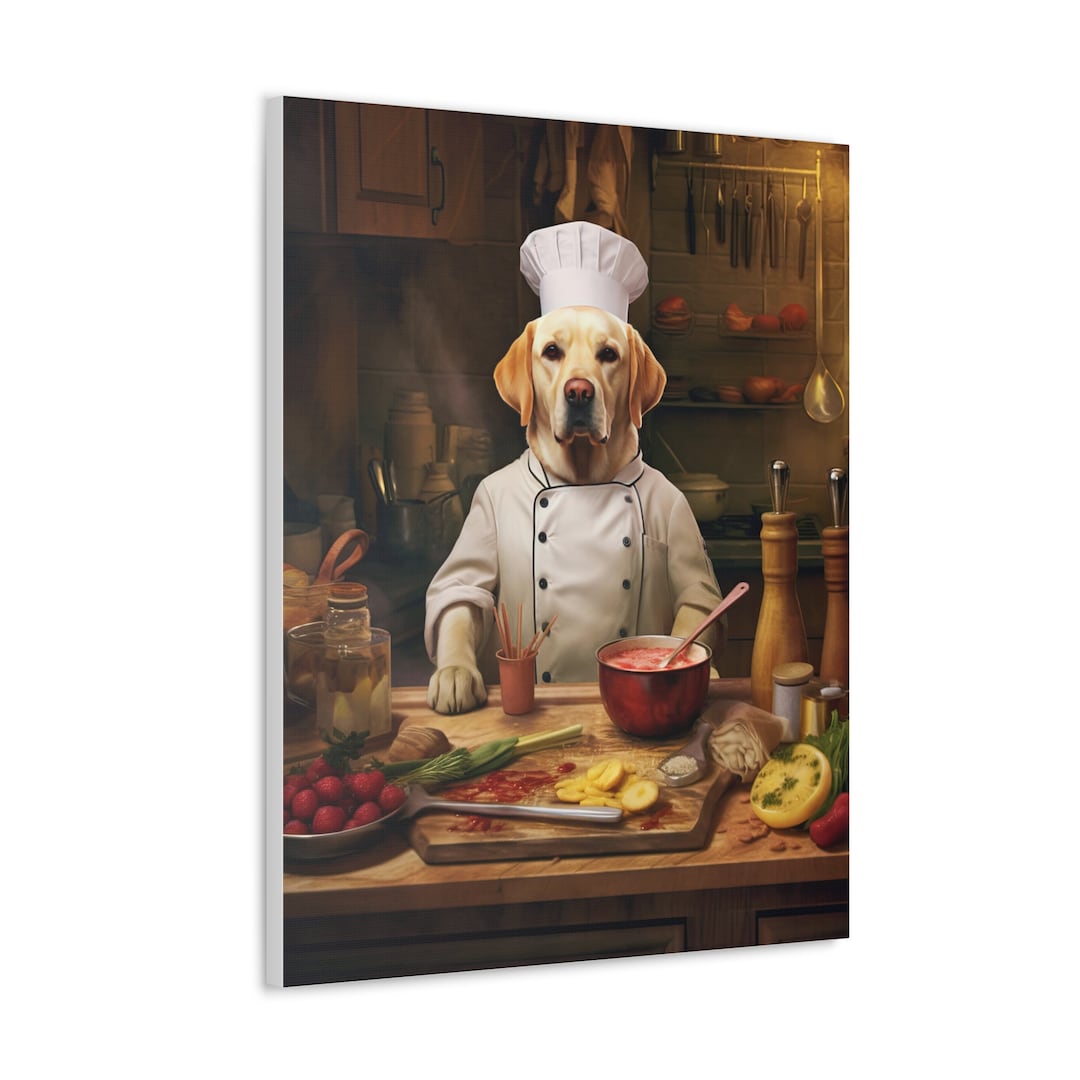 Labrador Retriever Dog Chef Canvas Gallery Wrap Perfect Lab Cooking ...
