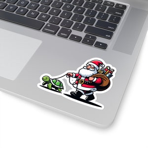 Turtle Reptile Santa Claus Sticker Perfect Sea Turtle Christmas Gift ...