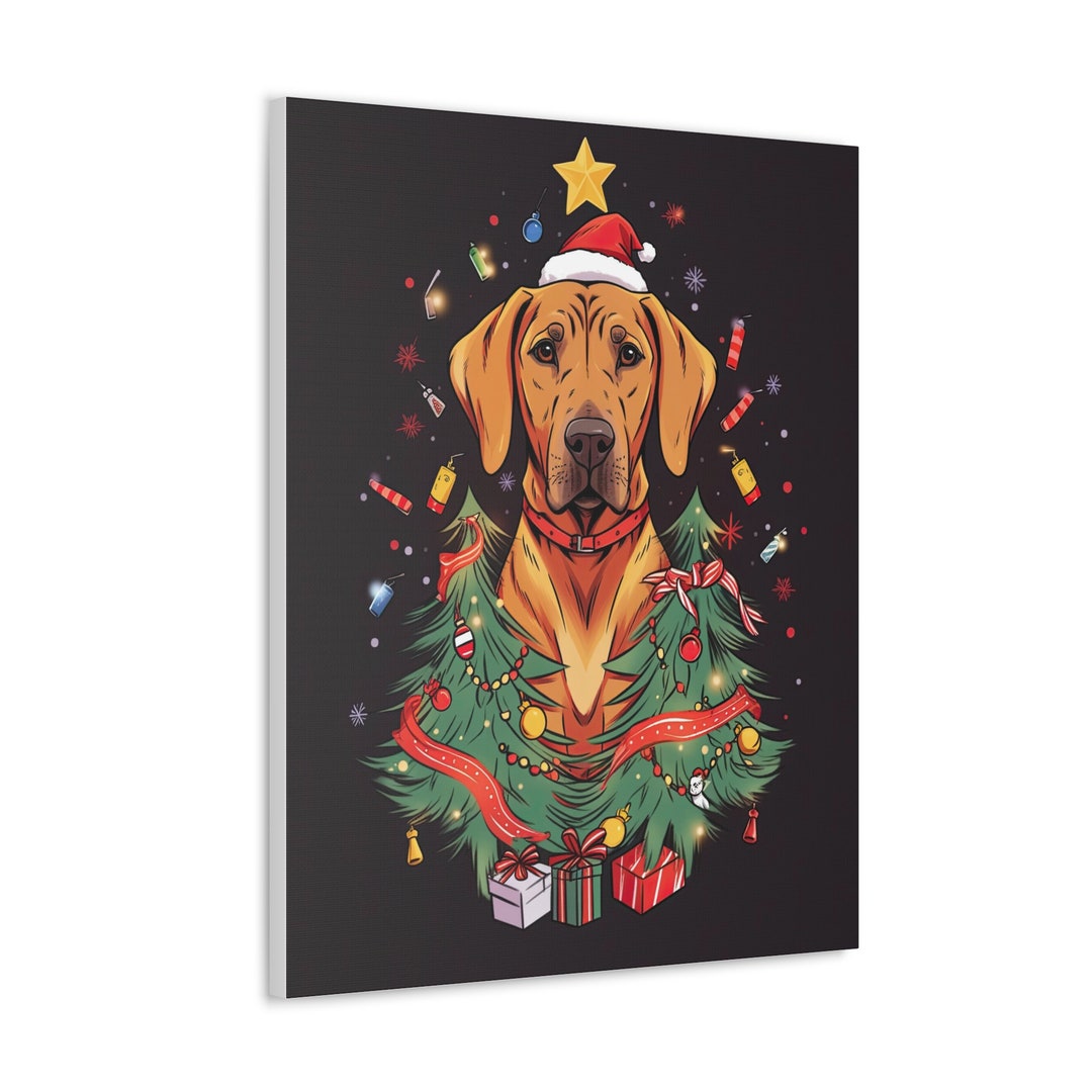 Rhodesian Ridgeback Dog Christmas Canvas Gallery Wrap Perfect Rhodesian ...