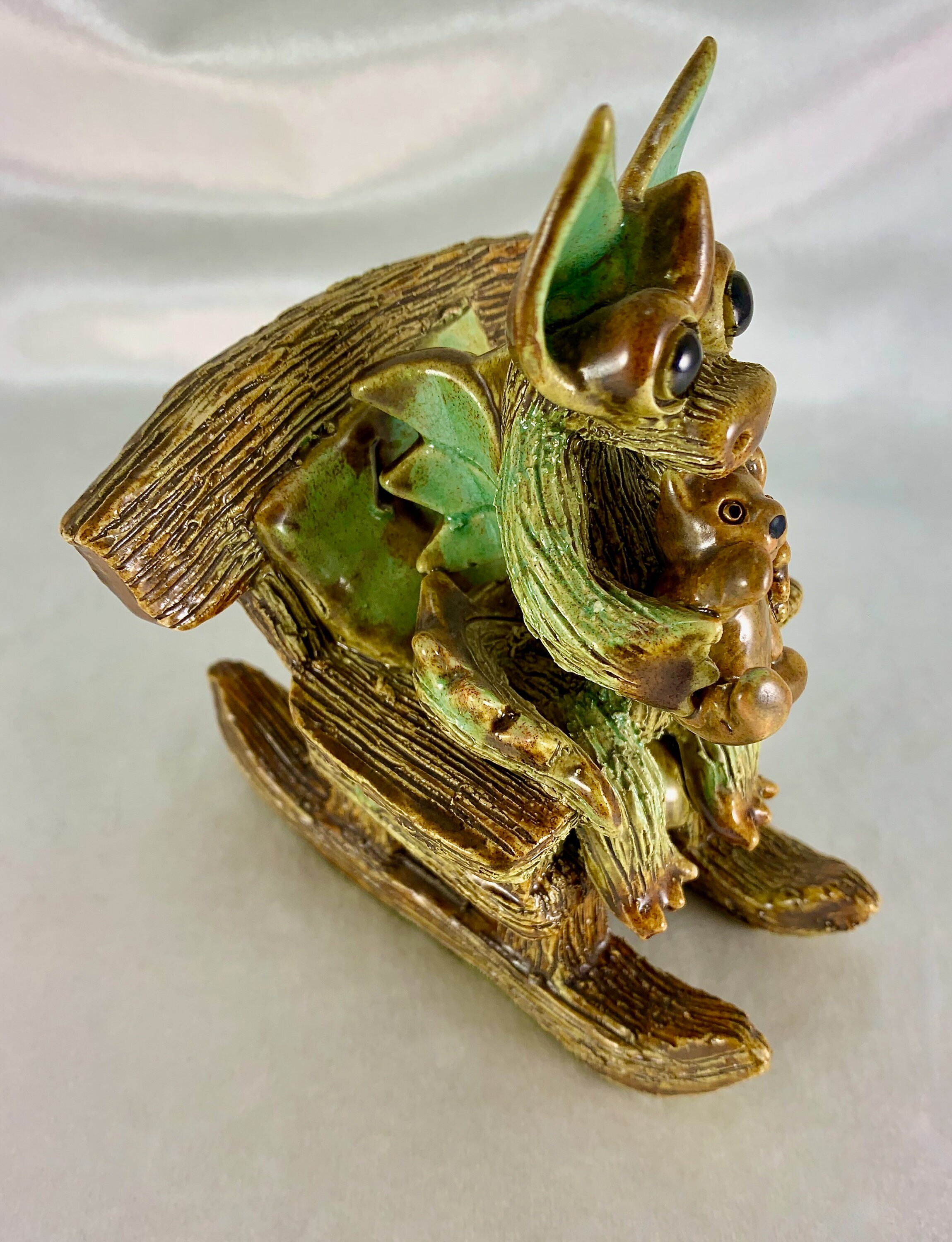 Vintage England Yare Designs Pottery Dragon in Rocking Chair - Etsy UK