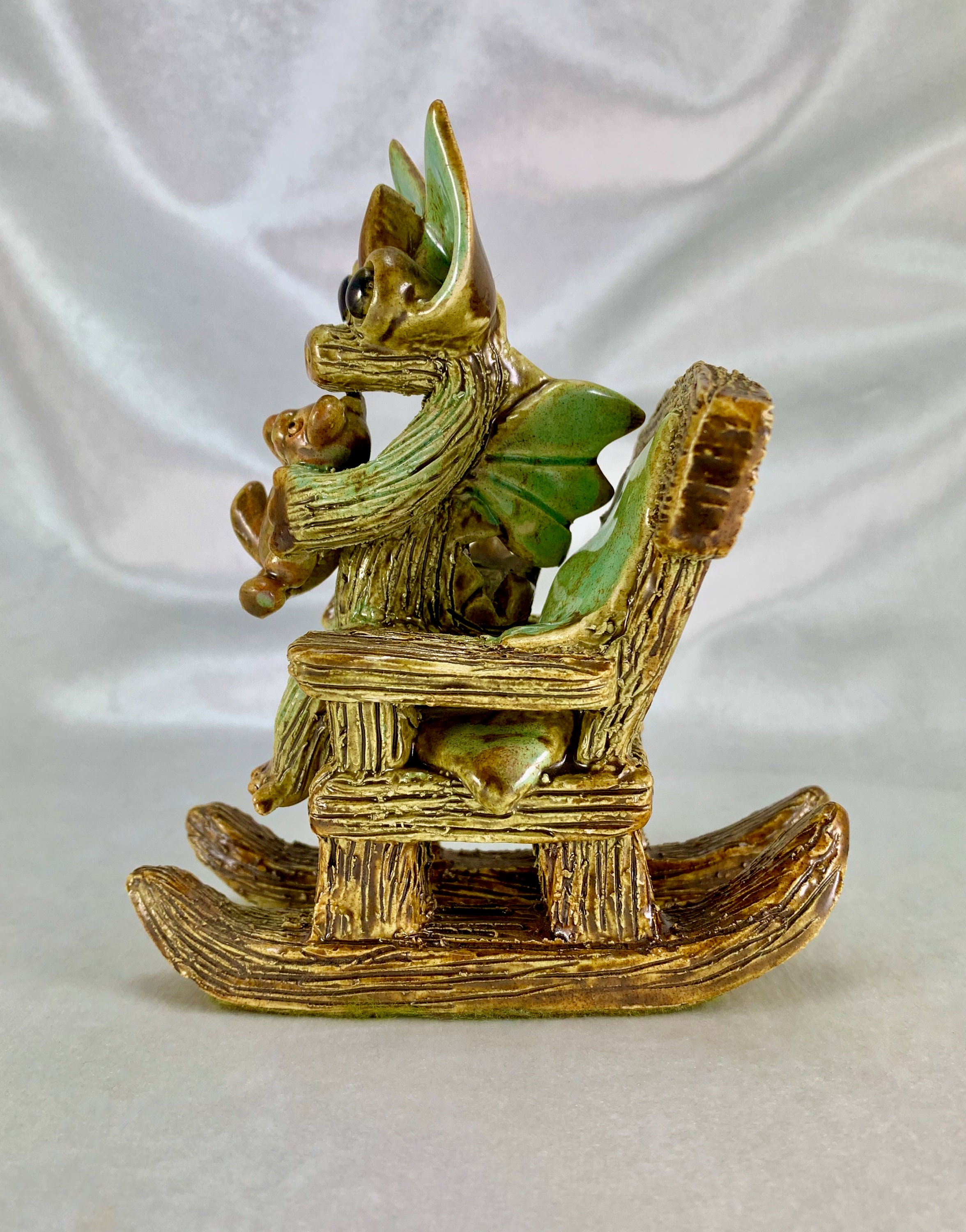 Vintage England Yare Designs Pottery Dragon in Rocking Chair - Etsy UK