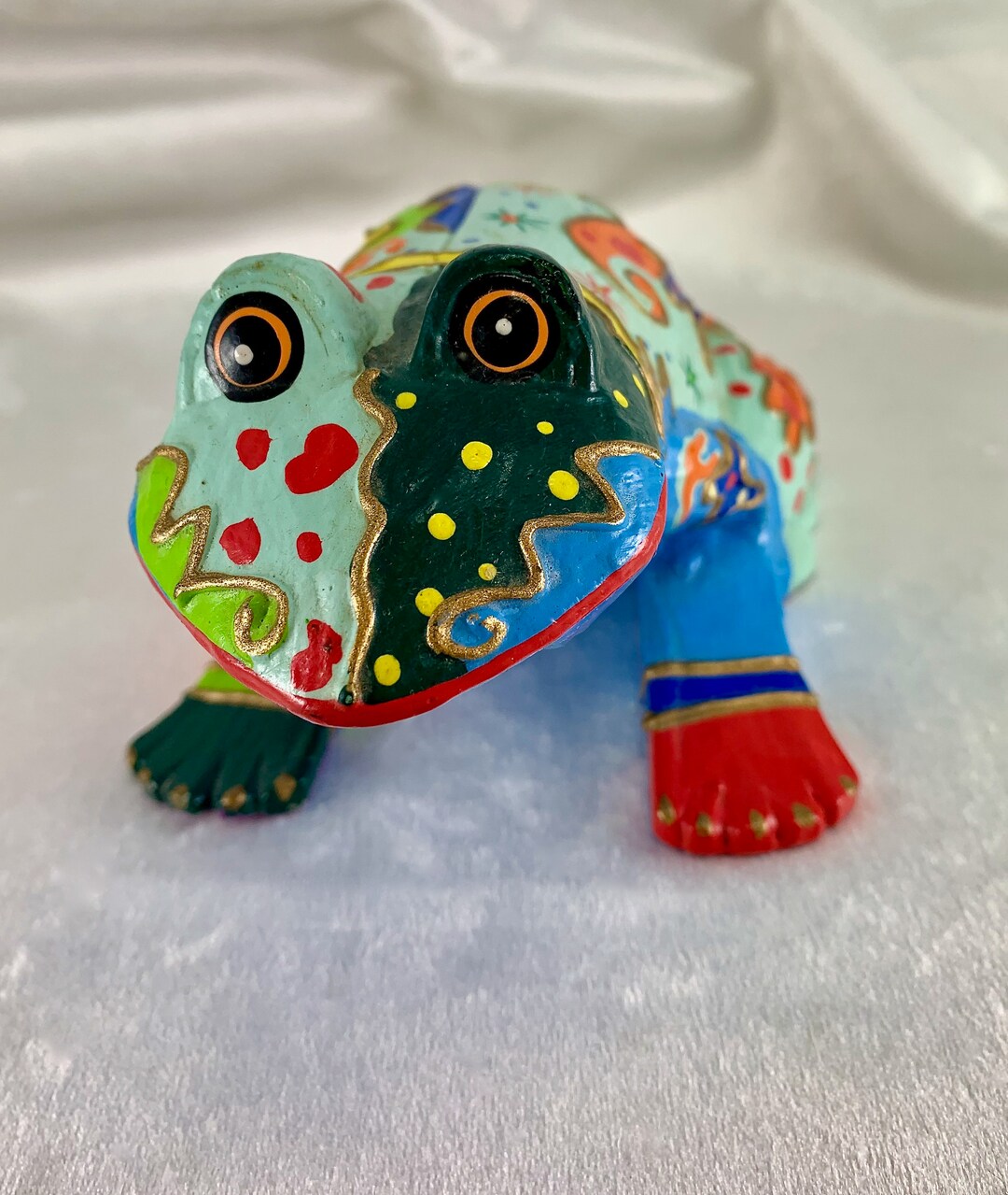 Vintage Mexico Folk Art Paper Mache Frog - Etsy