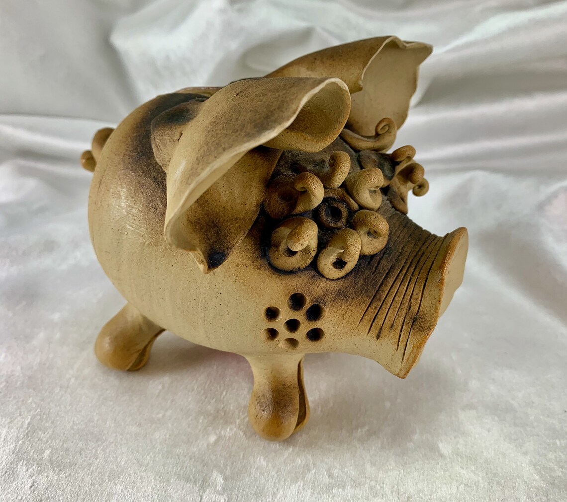 Vintage Studio Pottery Piggy Bank | Etsy