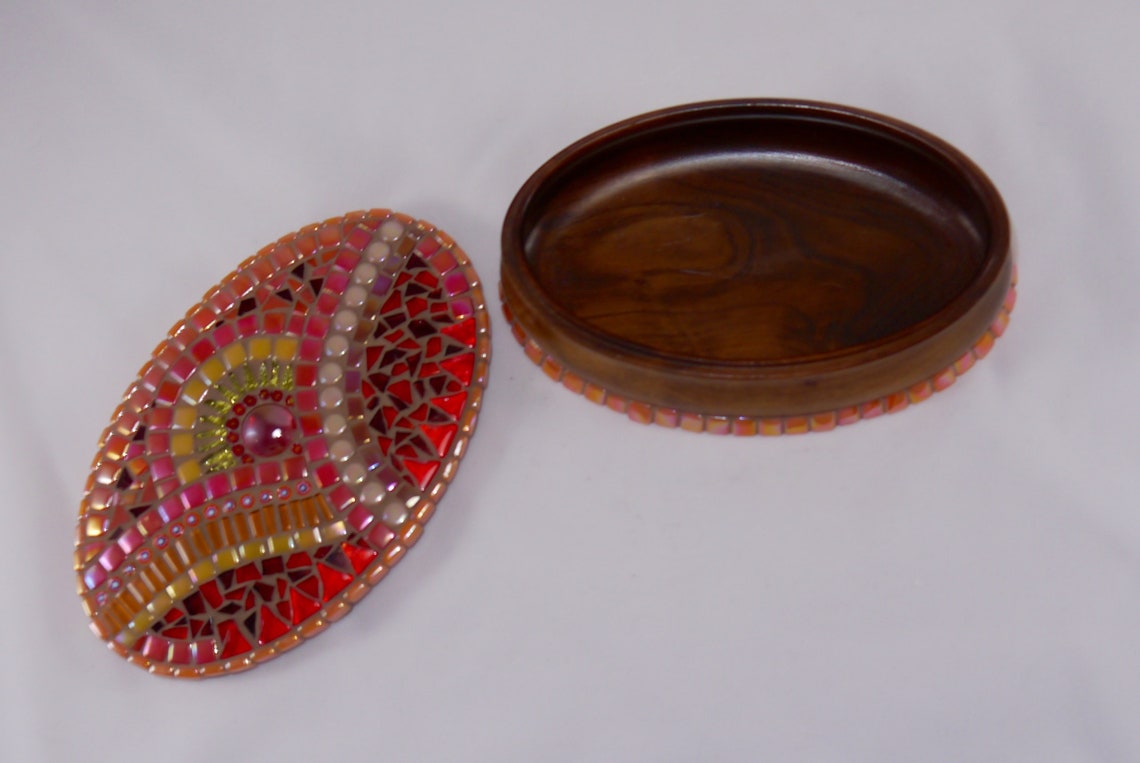 Mosaic Sunset Rosewood Jewellery Box - Etsy