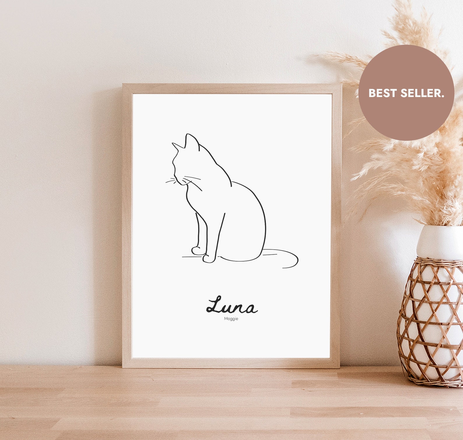 Cat Line Drawing Print Cat Print Personalised Print - Etsy