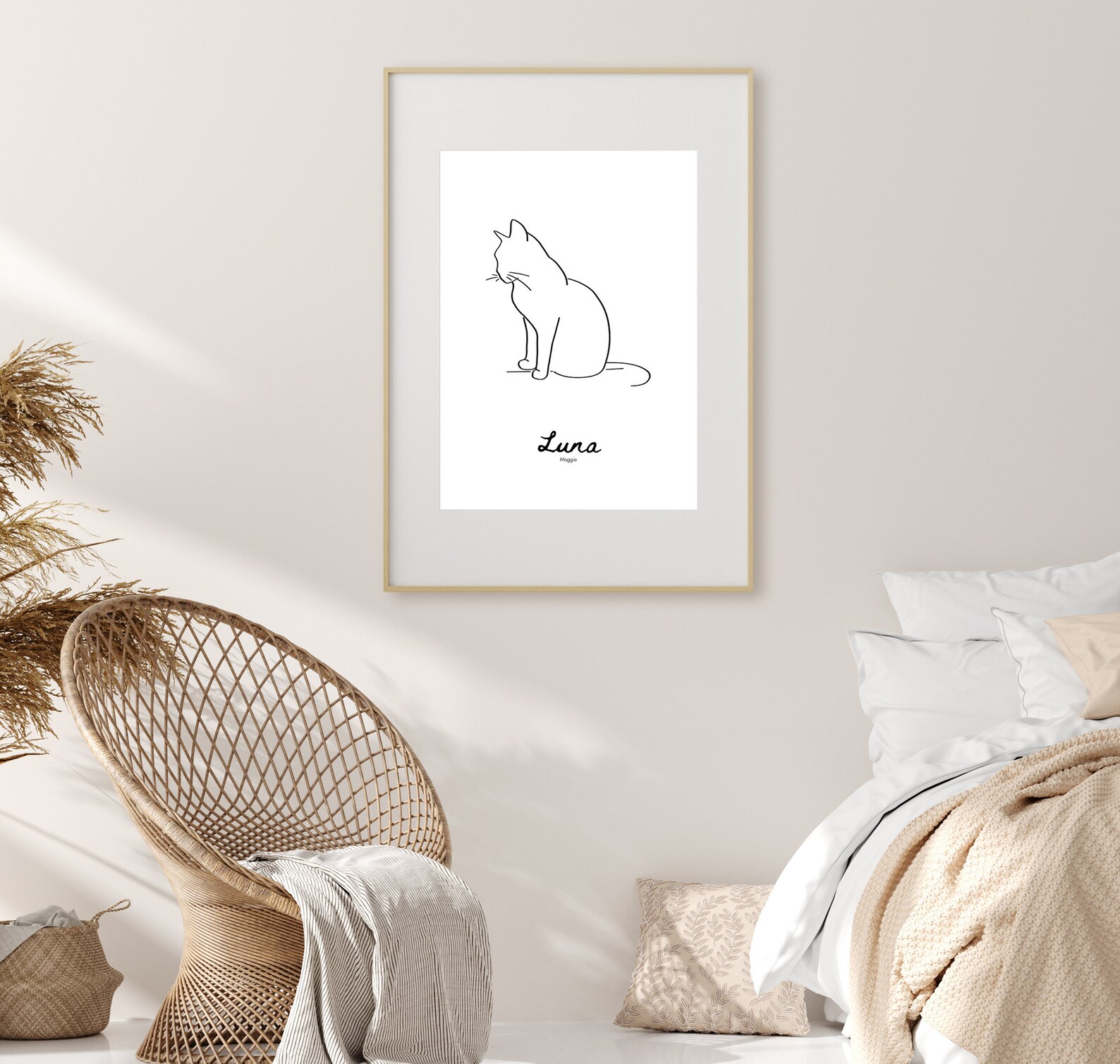Cat Line Drawing Print Cat Print Personalised Print - Etsy