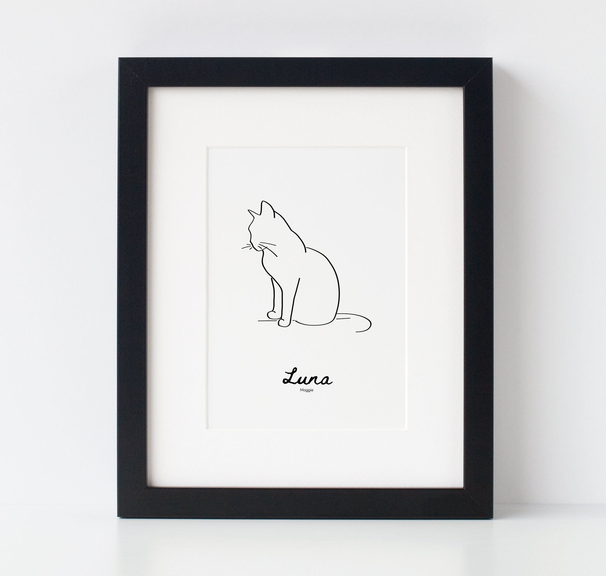 Cat Line Drawing Print Cat Print Personalised Print | Etsy