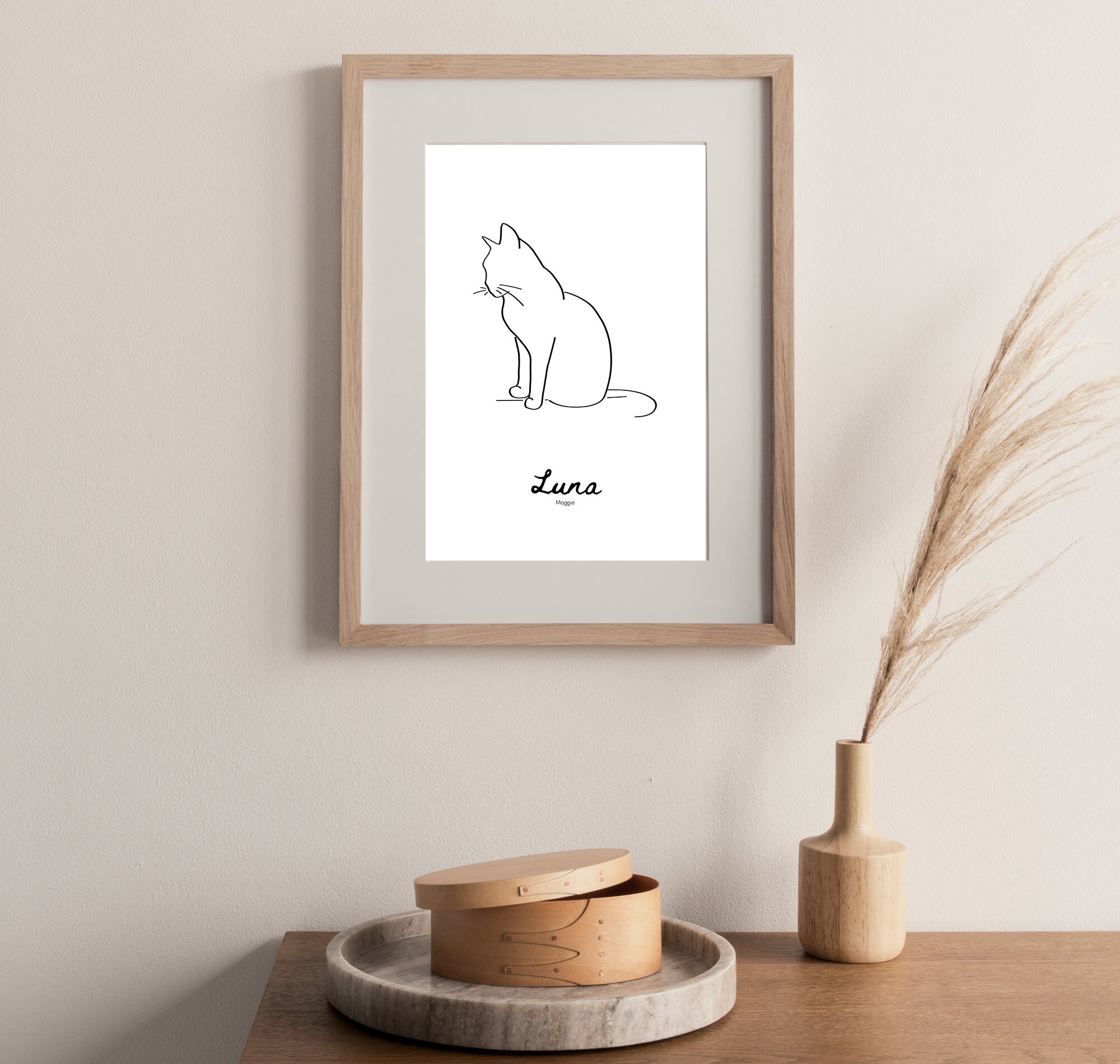 Cat Line Drawing Print Cat Print Personalised Print | Etsy