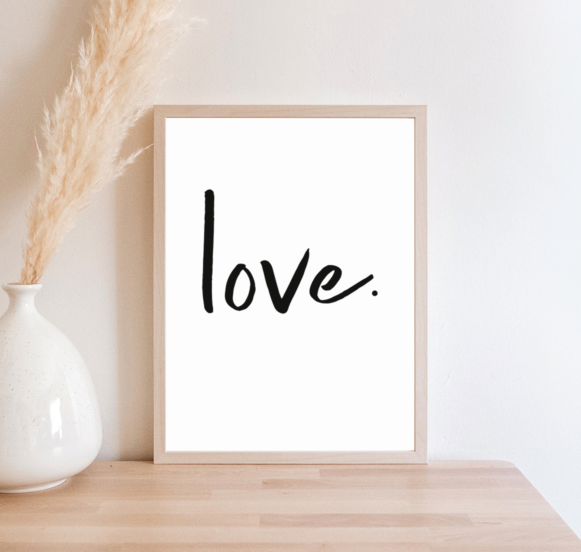 Love Typography Print Self Love Minimalist Wall Art | Etsy