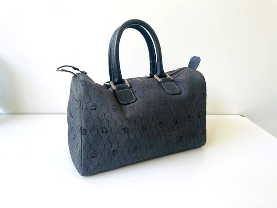 CHRISTIAN DIOR Canvas Vintage 1980 Boston Bag Monogrammed Canvas ...
