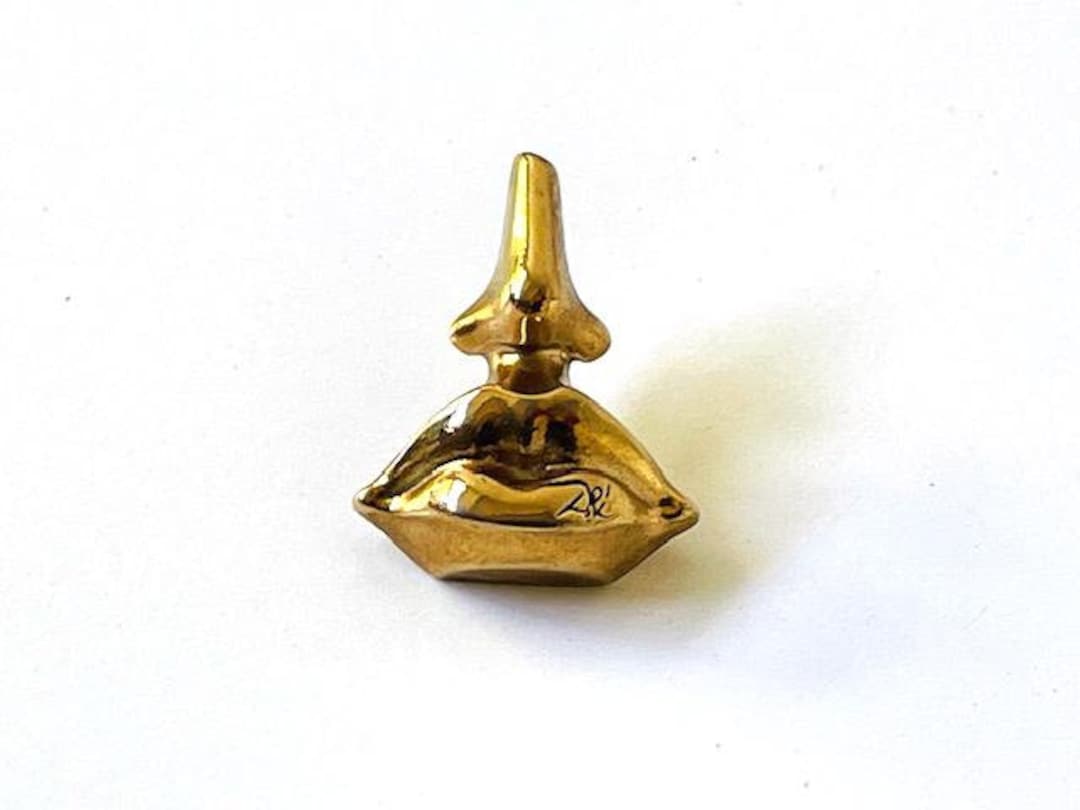 SALVADOR DALI Surrealist Brooch Vintage Mouth 1990 Gold Metal Brooch - Etsy