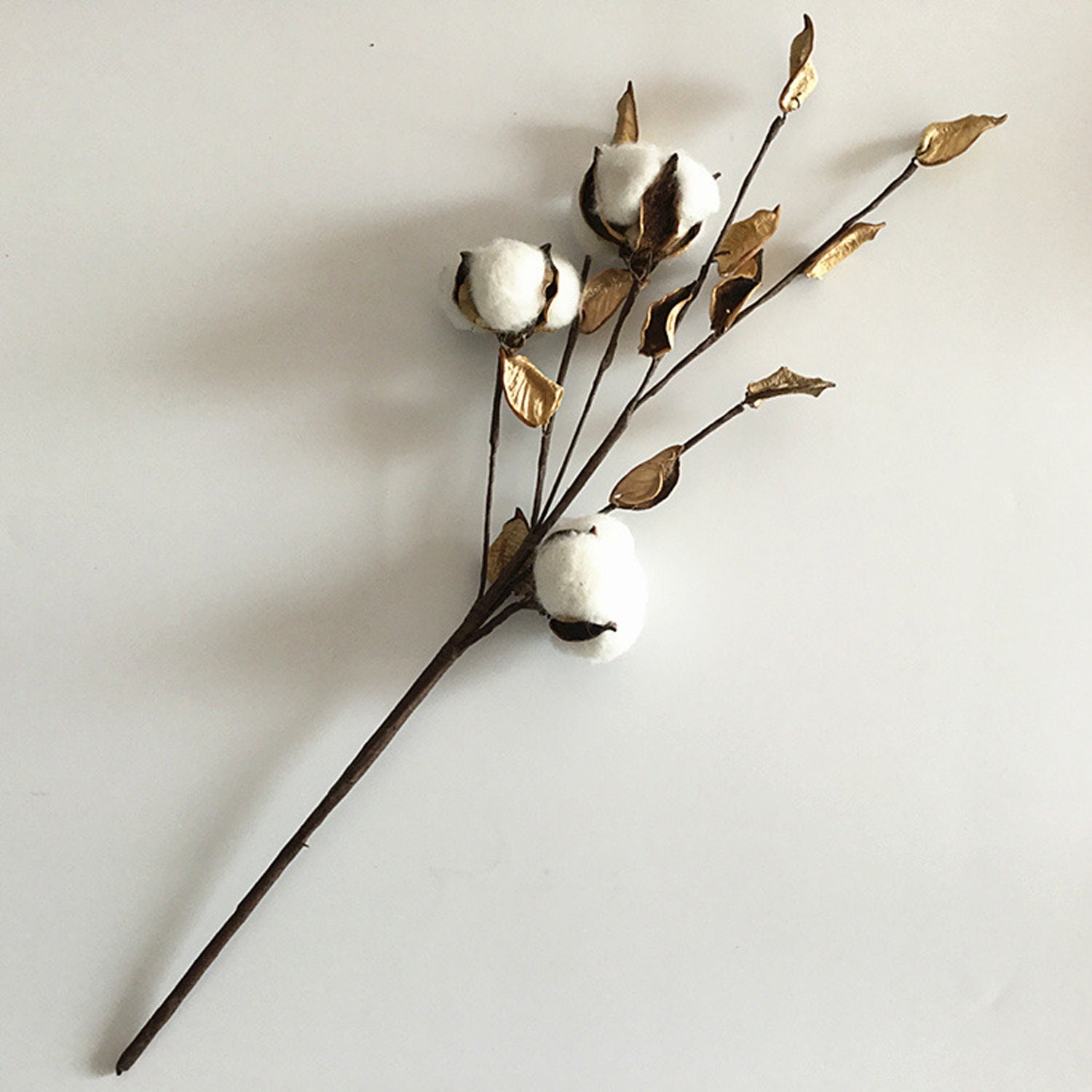 Dried Cotton Branch 3 Cotton Balls centerpiece Wreath | Etsy