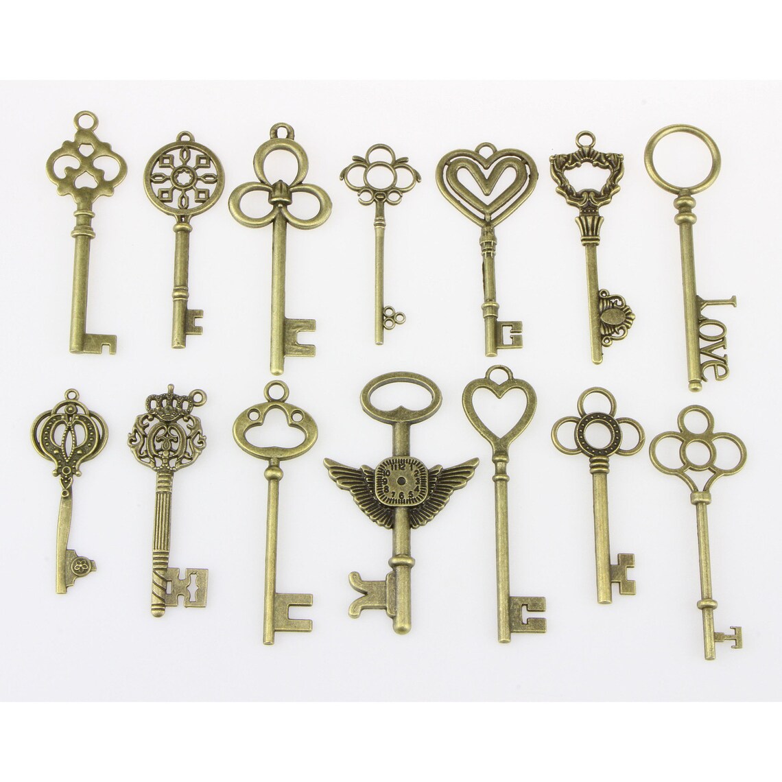 1set100pcs Antique Bronze Key Collection Assorted Mixed - Etsy