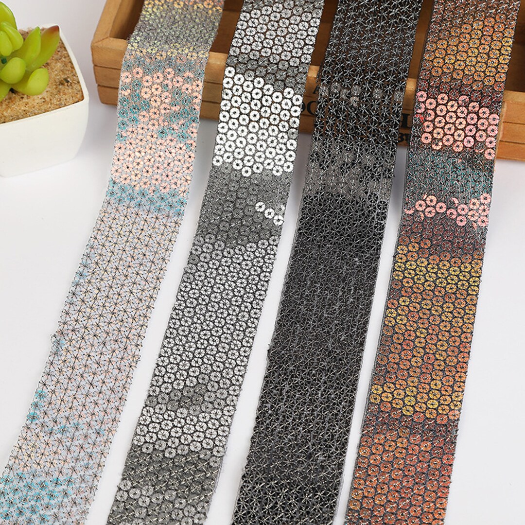 Embroider Trim Shifting Colors Sequin Trim Sequin Material Sewing ...